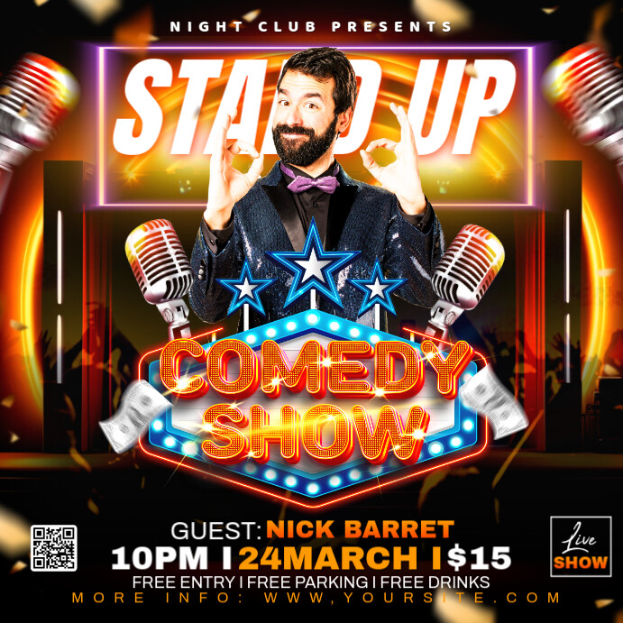 Comedy Show FLYER Template | PosterMyWall