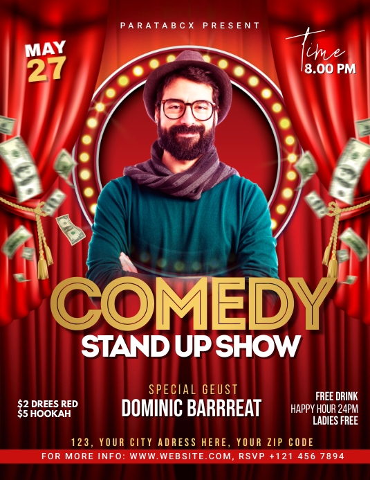 Comedy Stand up show flyer Template | PosterMyWall