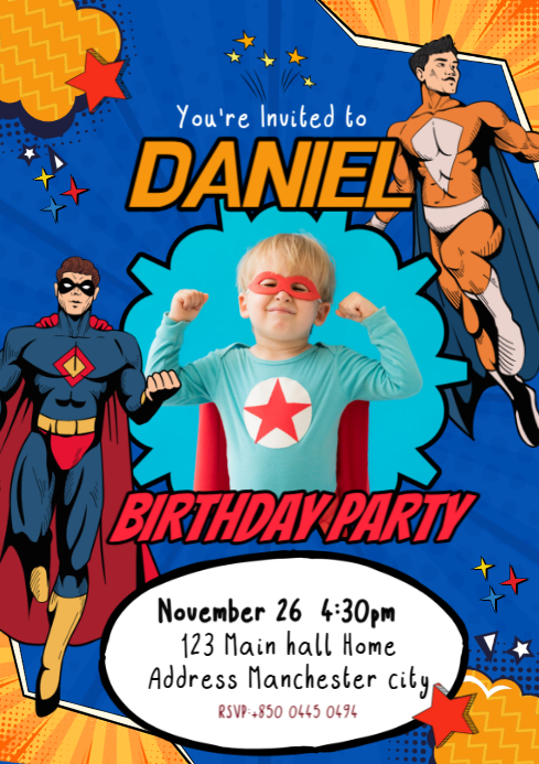 Comic Birthday flyer Template | PosterMyWall