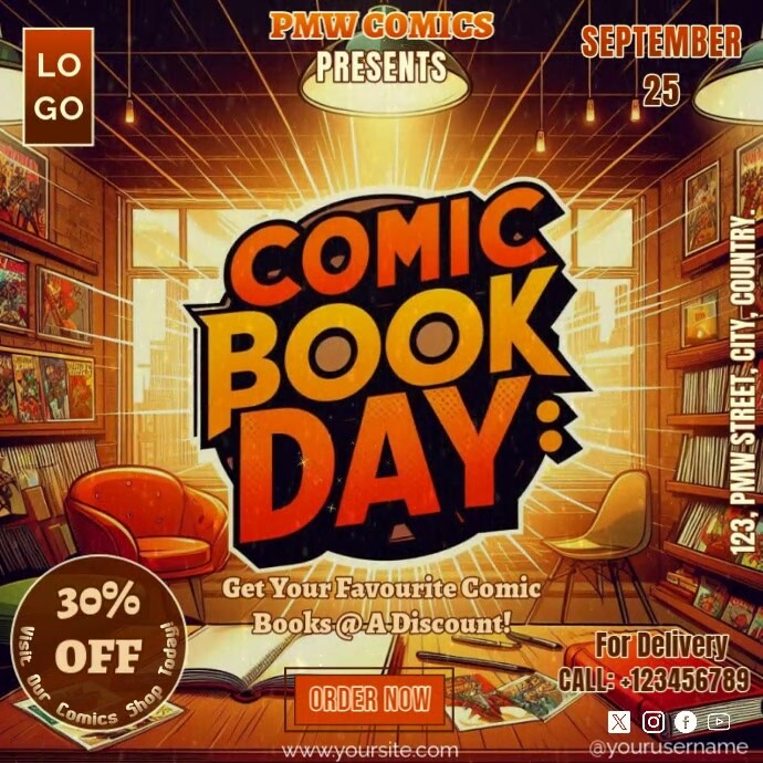 Copy of Comic Book Day | PosterMyWall