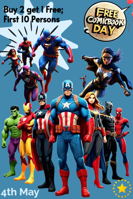 Comic Book flyer template/Poster template | PosterMyWall