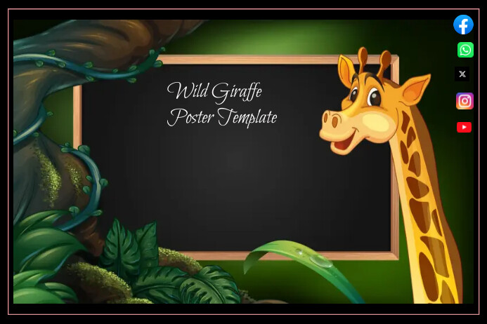 Comic Wild Giraffe Poster Template | PosterMyWall