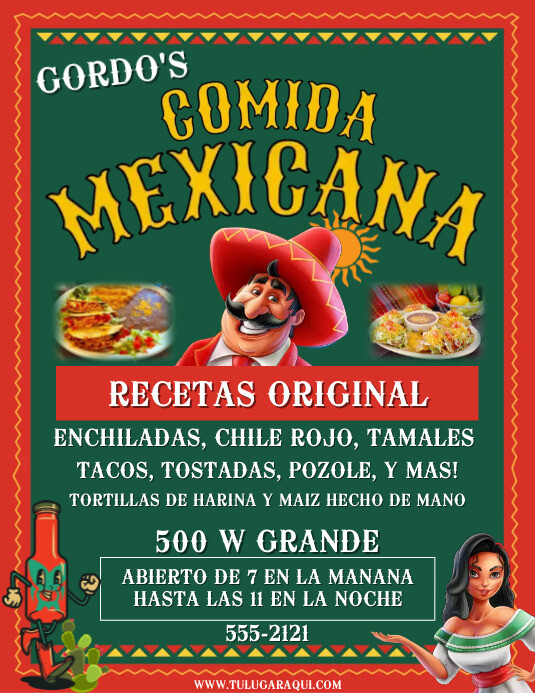 COMIDA MEXICANA Template | PosterMyWall