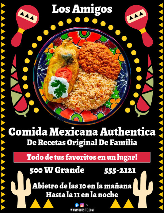 Plantilla de Comida Mexicana Volante Advertismo Flyer (us Letter ...