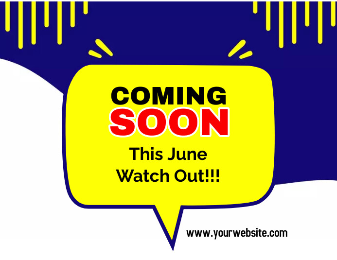 Coming Soon Blue and Yellow Template | PosterMyWall