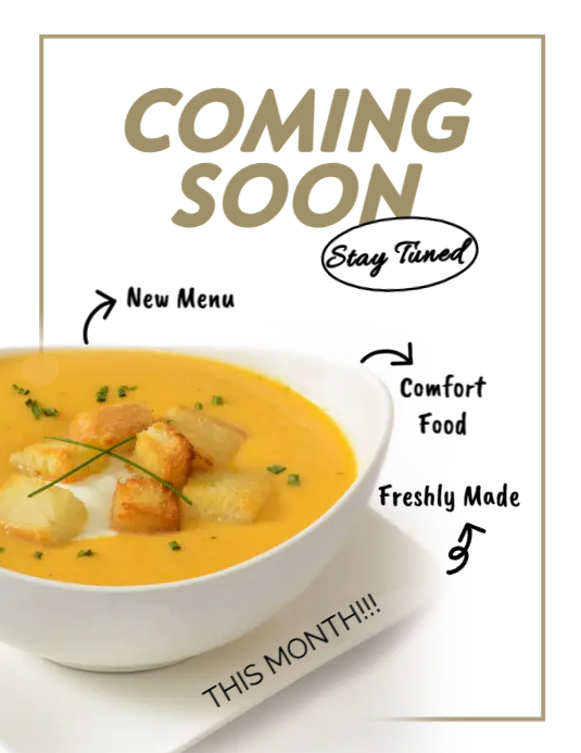Plantilla de Coming Soon Menu Flyer | PosterMyWall