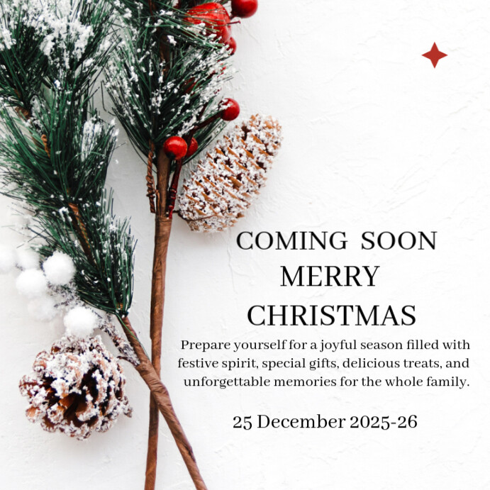 Coming soon Merry Christmas Template | PosterMyWall