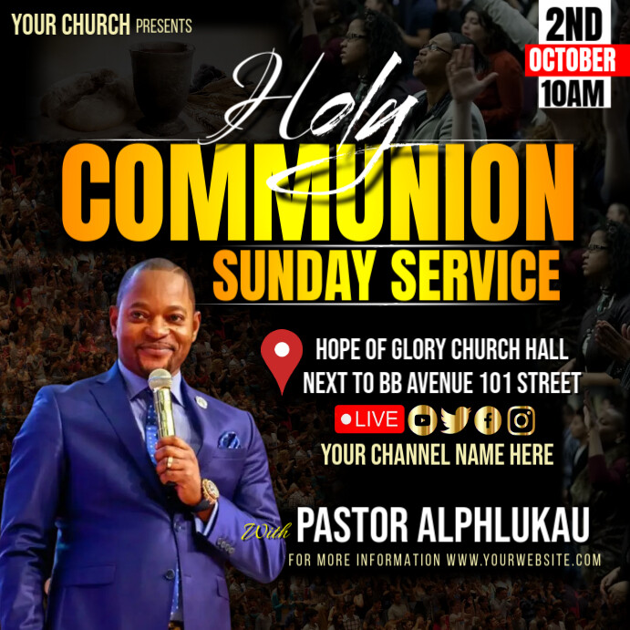 communion service, Holy Communion, church Template | PosterMyWall