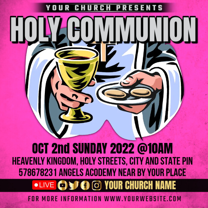 communion service, Holy Communion, communion Template | PosterMyWall