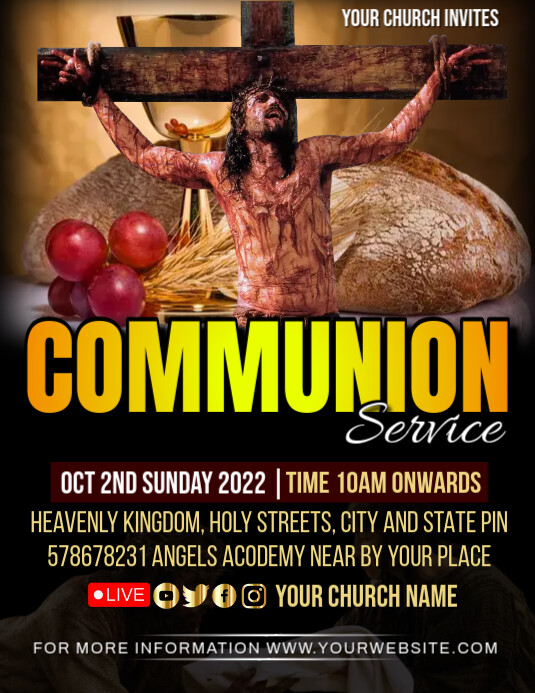 communion service, Holy Communion, communion Template | PosterMyWall