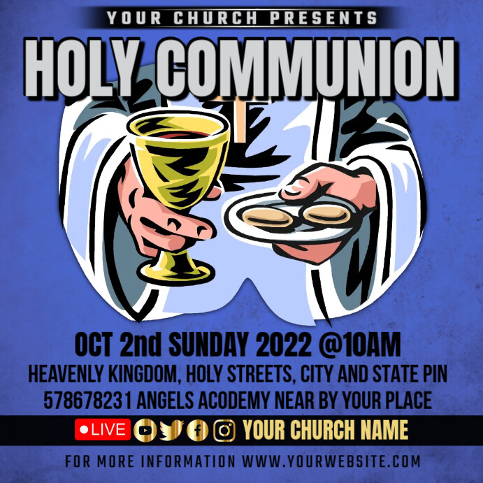 communion service, Holy Communion, communion Template | PosterMyWall