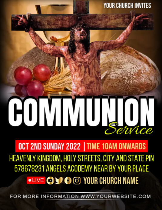 Copy of communion service, Holy Communion, communion | PosterMyWall