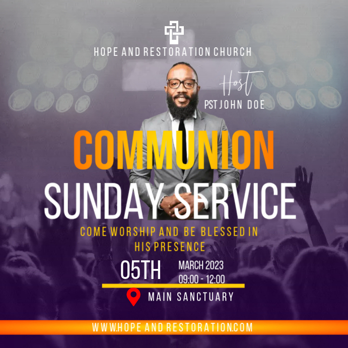 Plantilla de Del Servicio de Comunión | PosterMyWall
