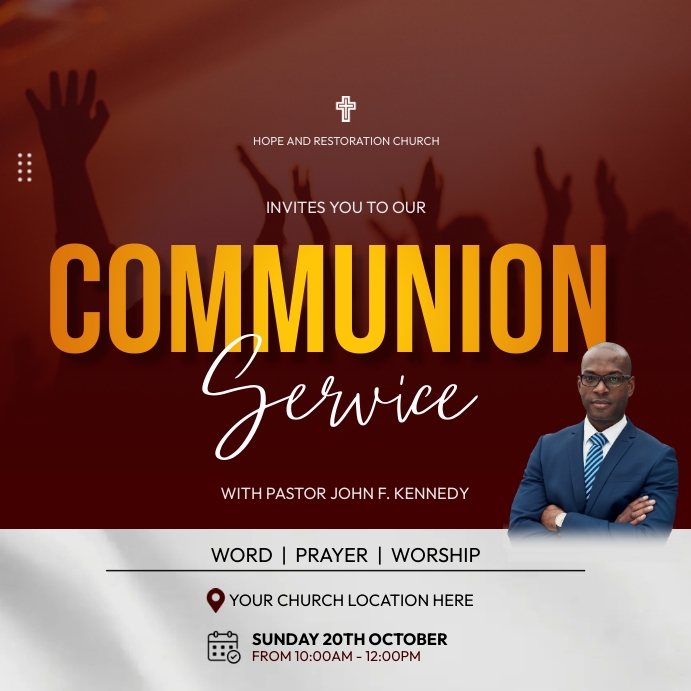 Plantilla de Del Servicio de Comunión | PosterMyWall