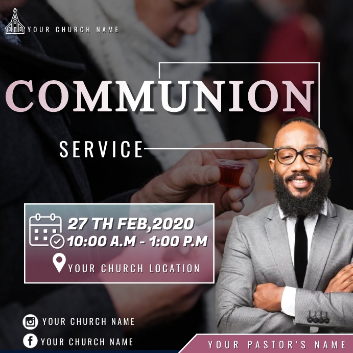 Communion service Template | PosterMyWall