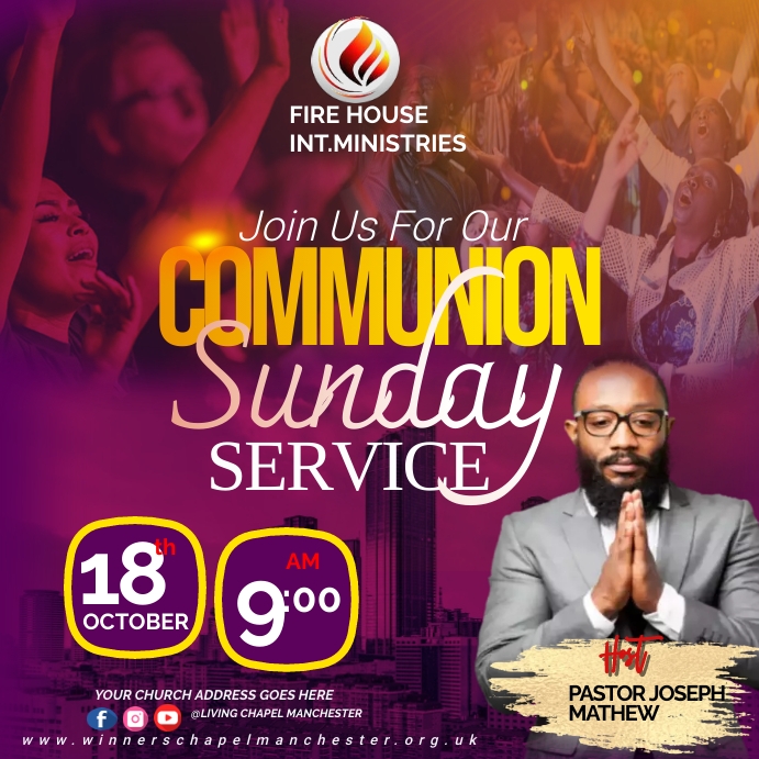 Plantilla de COMMUNION SERVICE | PosterMyWall