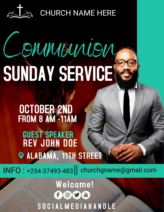 Communion Service Template | PosterMyWall