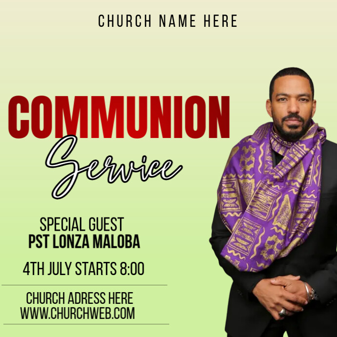 Communion service Template | PosterMyWall