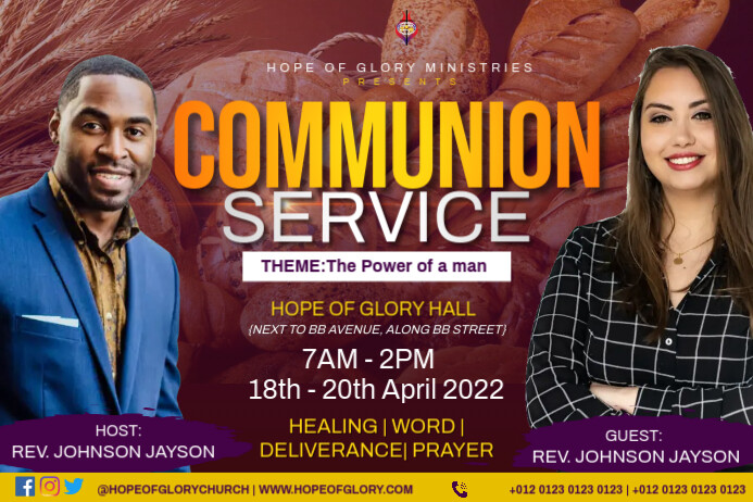 Plantilla de Del Servicio de Comunión | PosterMyWall