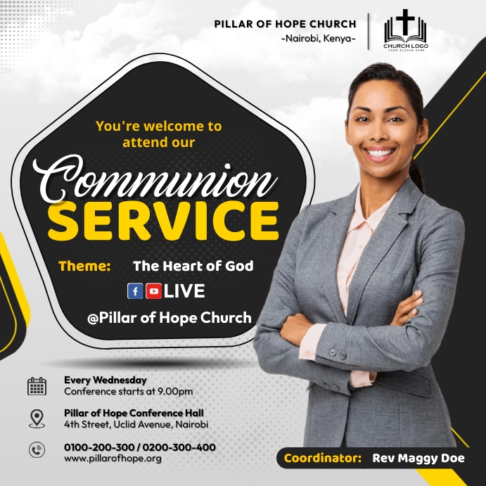 Communion service Template | PosterMyWall