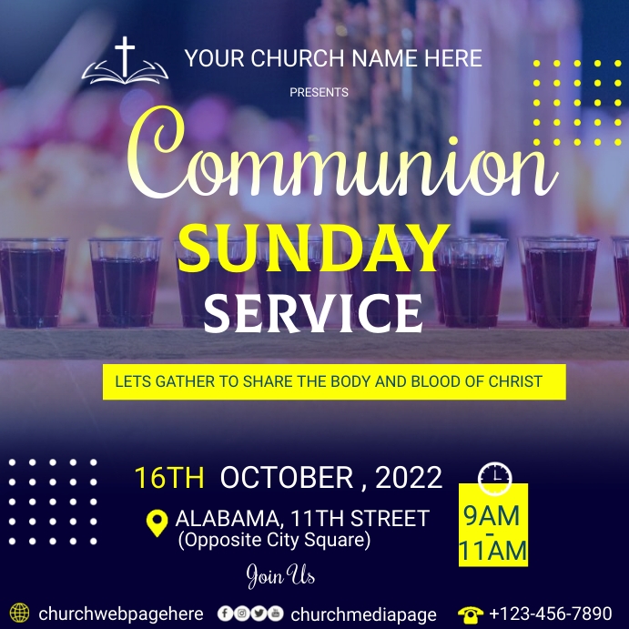 Communion Service Template | PosterMyWall