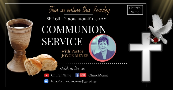 Copy of Communion Service Facebook Invitation | PosterMyWall