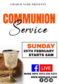 Communion service flyer Template | PosterMyWall