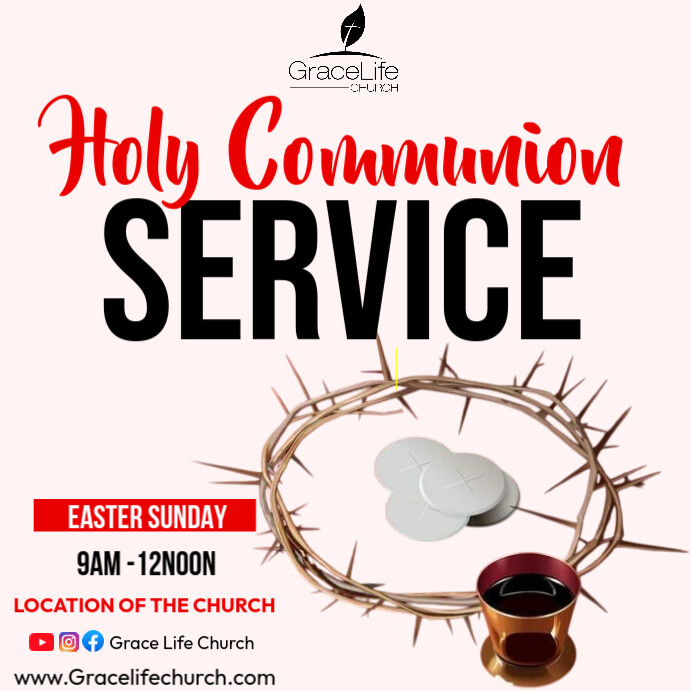 Communion service flyer Template | PosterMyWall