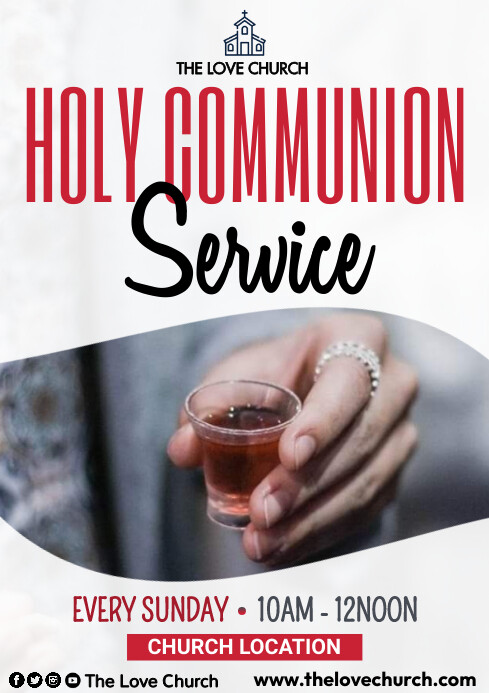 Communion service flyer Template | PosterMyWall
