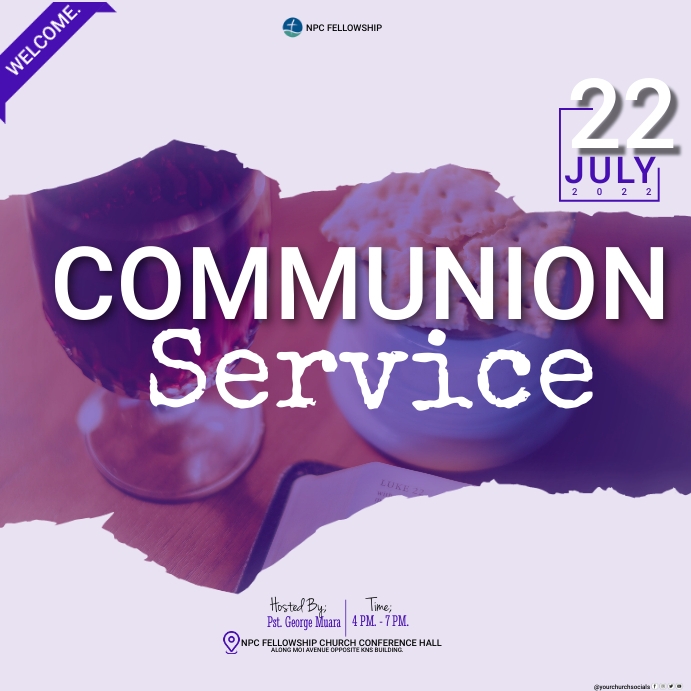 Communion service flyer Template | PosterMyWall