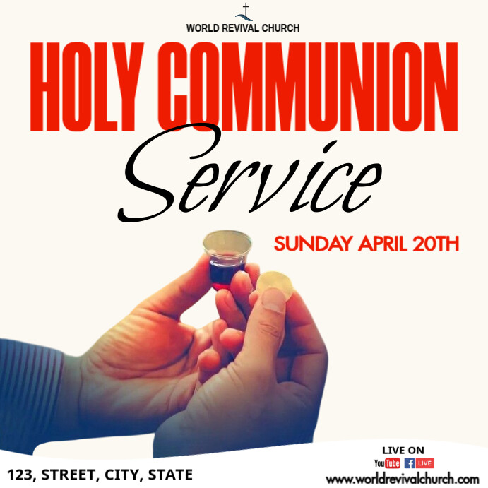 Communion service flyer Template | PosterMyWall