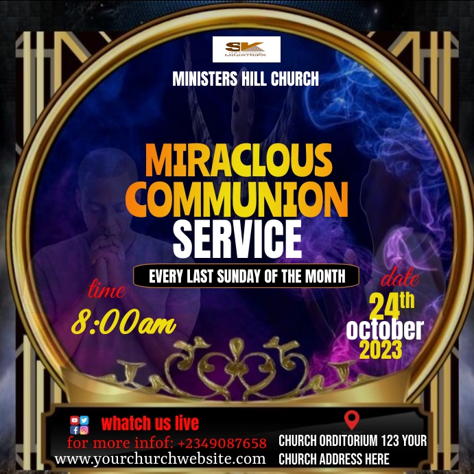Modèle Communion service flyer template | PosterMyWall