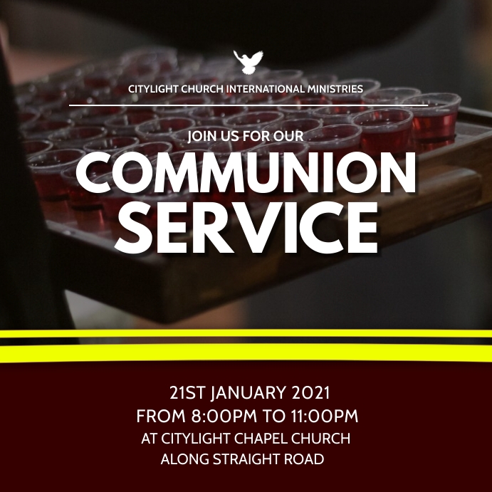 communion service flyer template | PosterMyWall