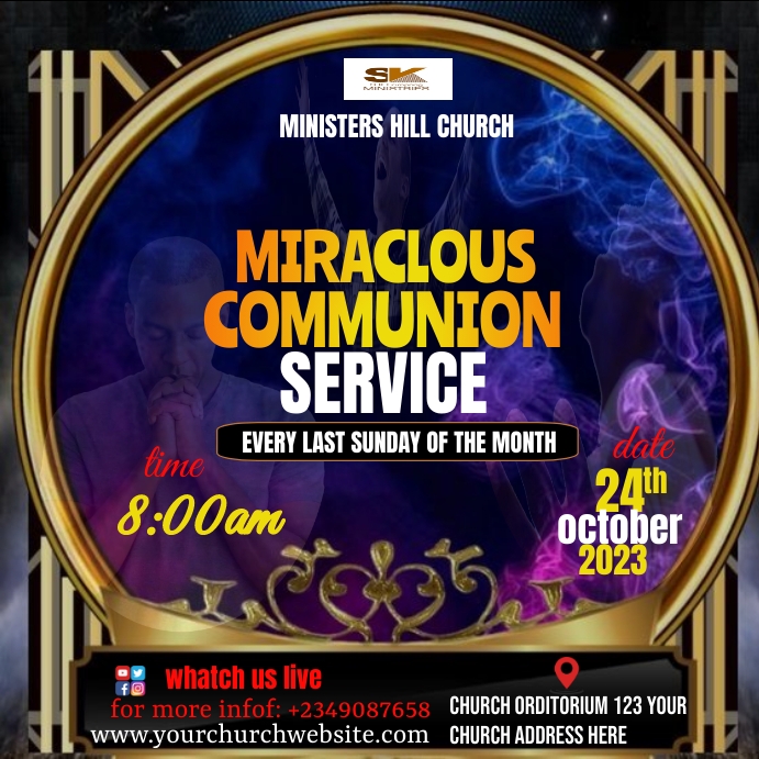 Modèle Communion service flyer template | PosterMyWall