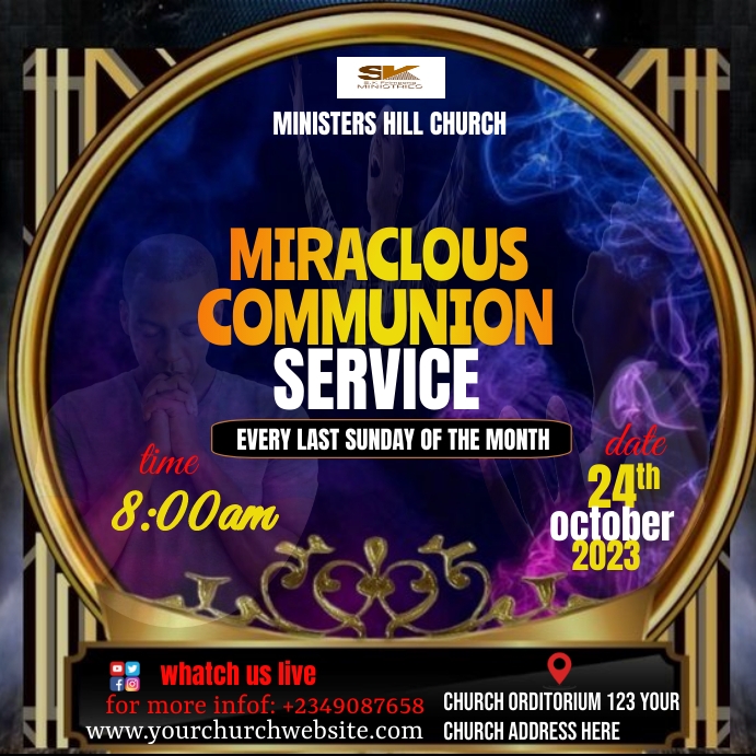 Communion service flyer template | PosterMyWall