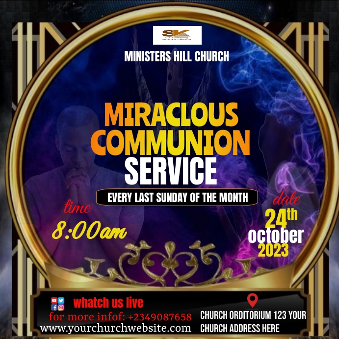 Communion service flyer template | PosterMyWall