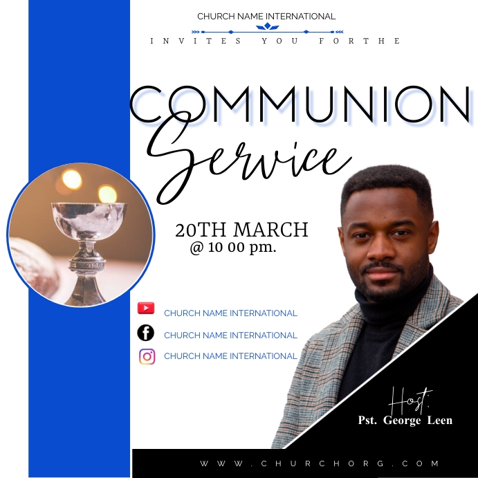 Modèle D'affiche de Service de Service de Communion de | PosterMyWall