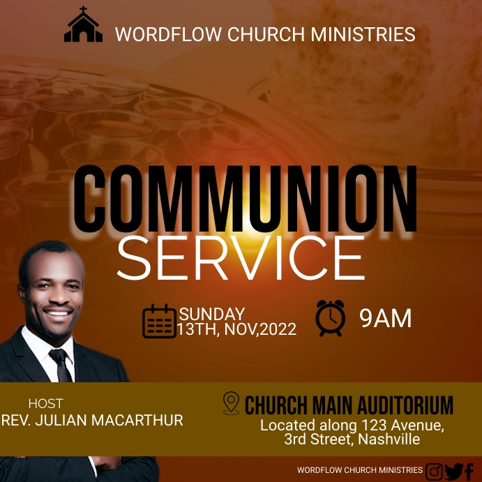 Communion sunday Template | PosterMyWall