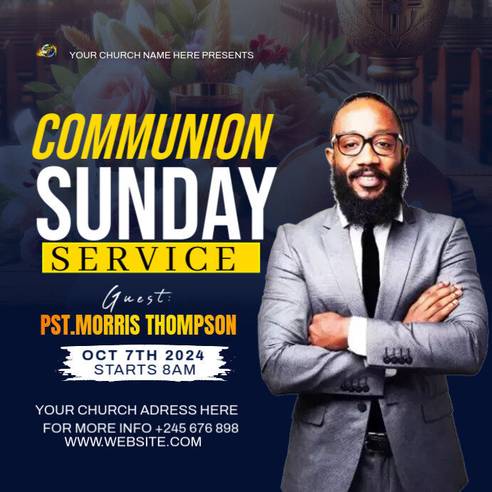 Communion Sunday service Template | PosterMyWall