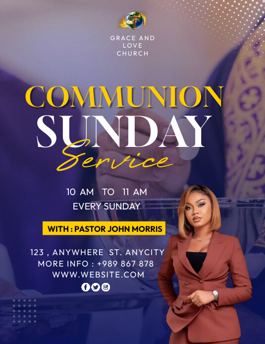 Communion Sunday service Template | PosterMyWall