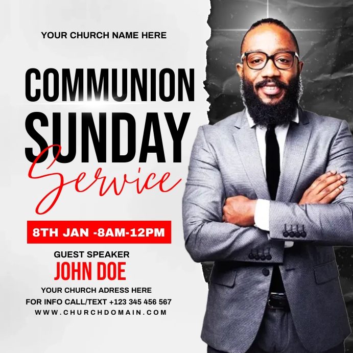 Plantilla de communion sunday service | PosterMyWall