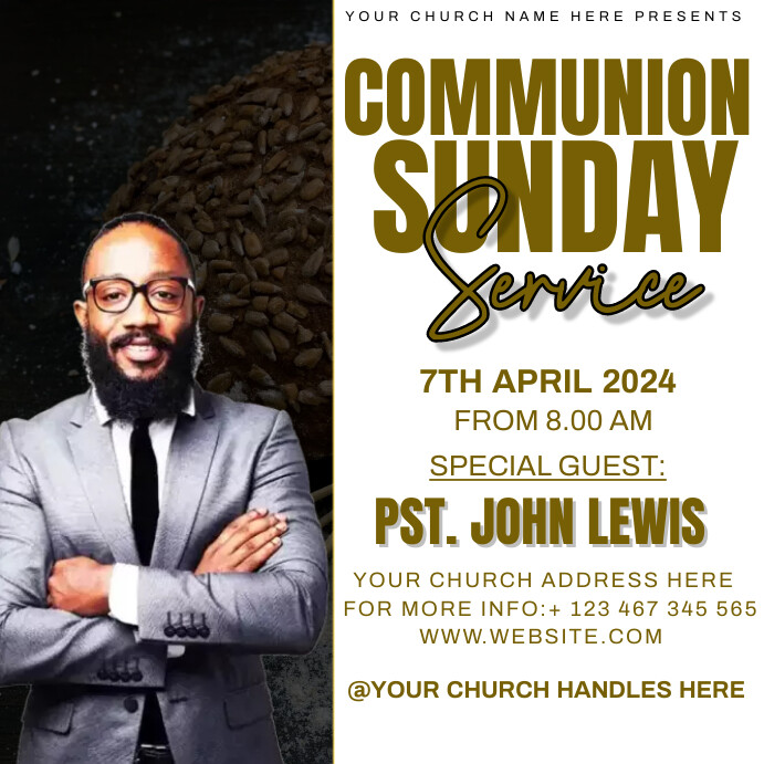 Plantilla de Communion Sunday Service | PosterMyWall