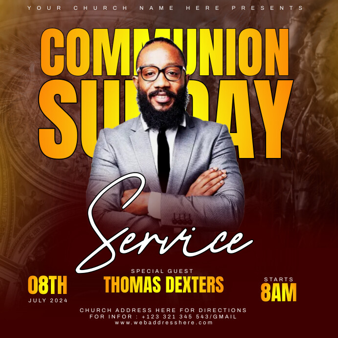 Plantilla de Communion Sunday Service | PosterMyWall