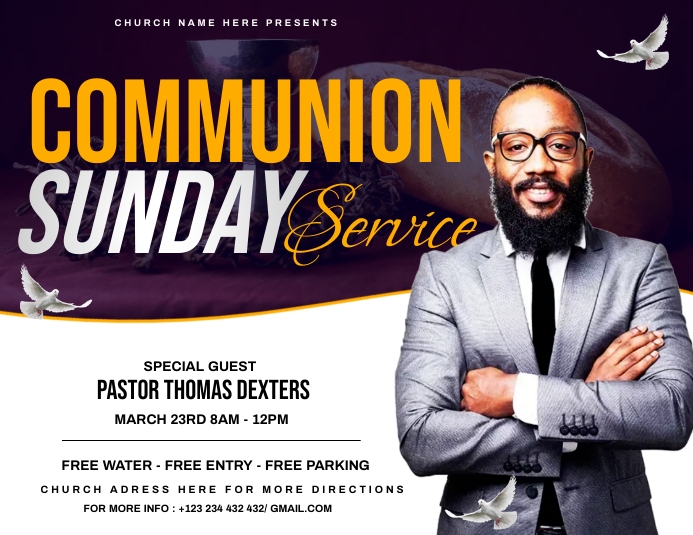 communion sunday service Template | PosterMyWall