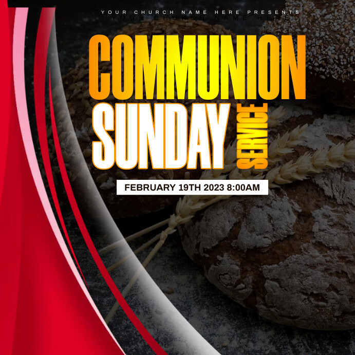 communion sunday service Template | PosterMyWall