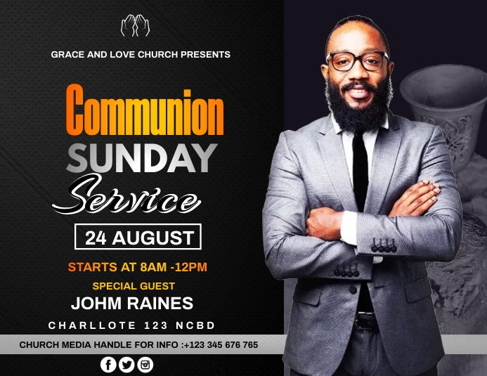 communion sunday service Template | PosterMyWall