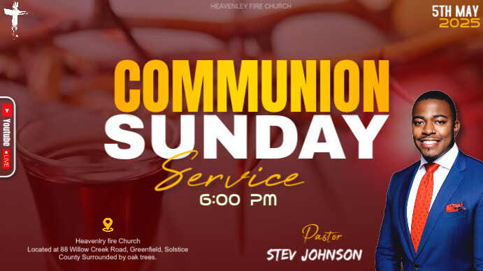 Communion Sunday service Template | PosterMyWall