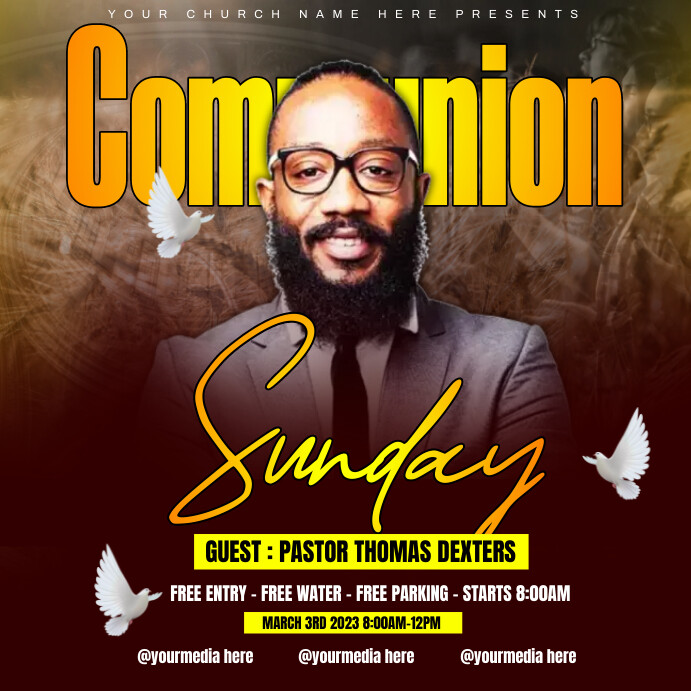 Plantilla de Communion Sunday service | PosterMyWall