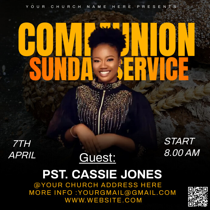 Plantilla de Communion Sunday Service | PosterMyWall