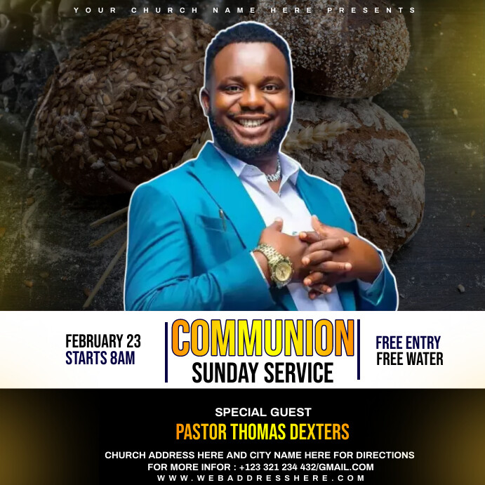 Copy of communion sunday service | PosterMyWall
